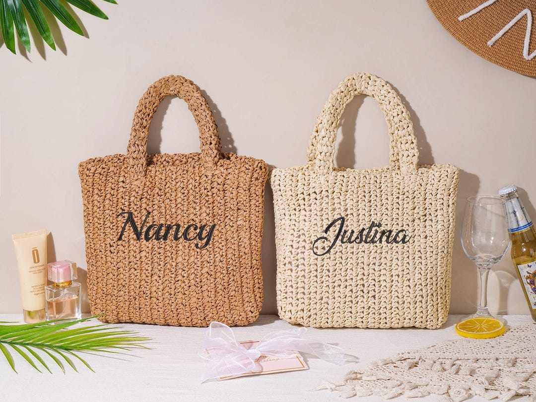 Custom Beach Tote Bag,personalized Embroidery Name Beach Bag,beach ...