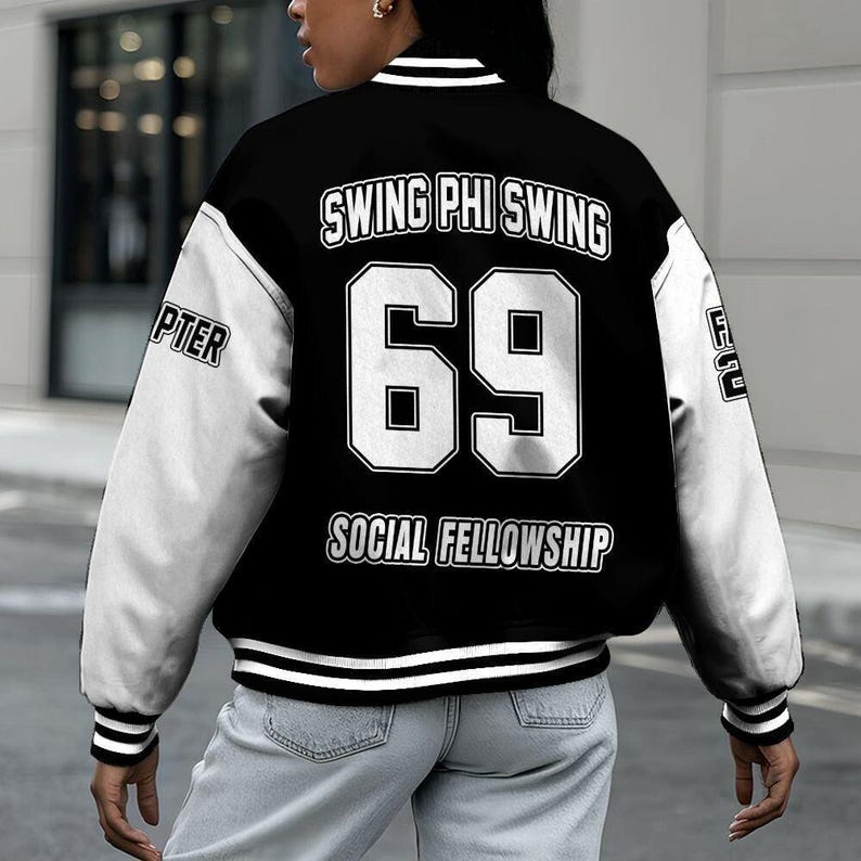 Ireishprint Swing Phi Swing Varsity Jacket, Custom White Sleeve ...
