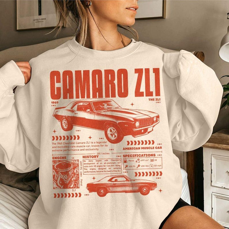 Camaro ZL1 Shirt, Vintage Muscle Car Anatomy Tee, Classic Sports Car ...