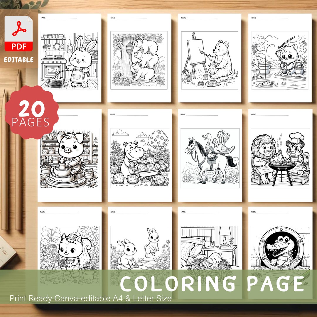 Printable Animal Coloring Pages Exciting Wildlife Scenes for Children ...