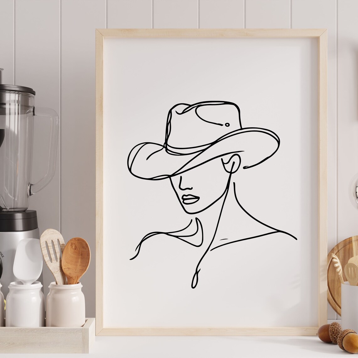 Cowboy Hat Line Art SVG, PNG Digital Download, Minimalist Western Girl ...