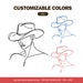 Cowboy Hat Line Art SVG, PNG Digital Download, Minimalist Western Girl ...