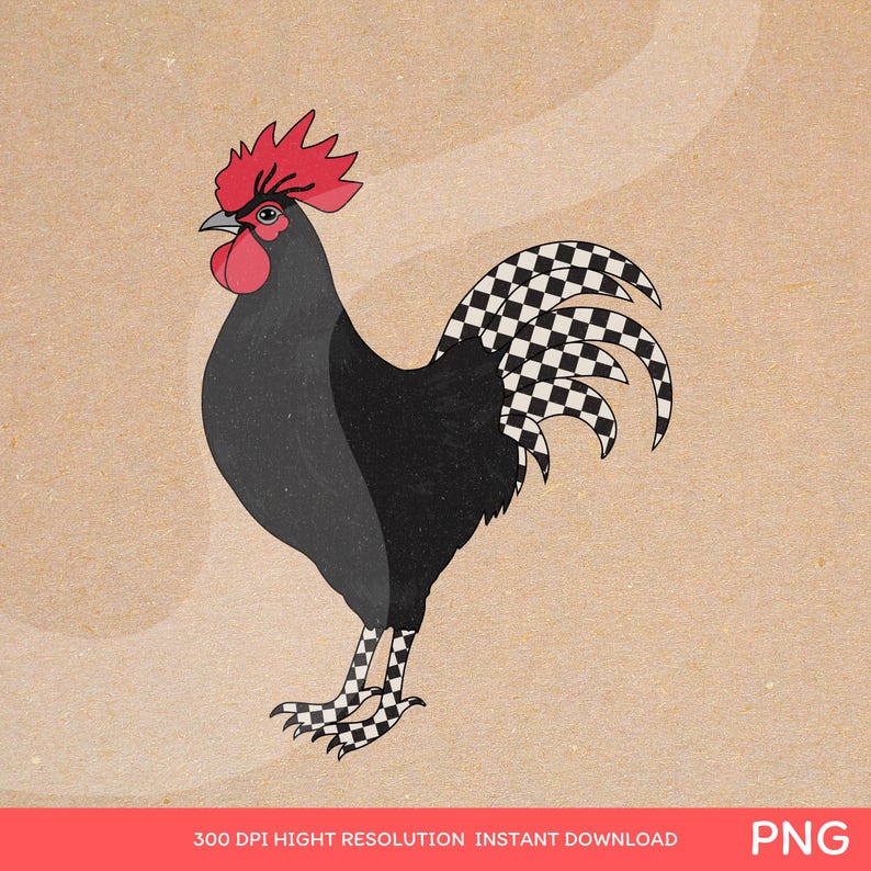 Rustic Farmhouse Rooster PNG Digital Download, High Resolution Black ...