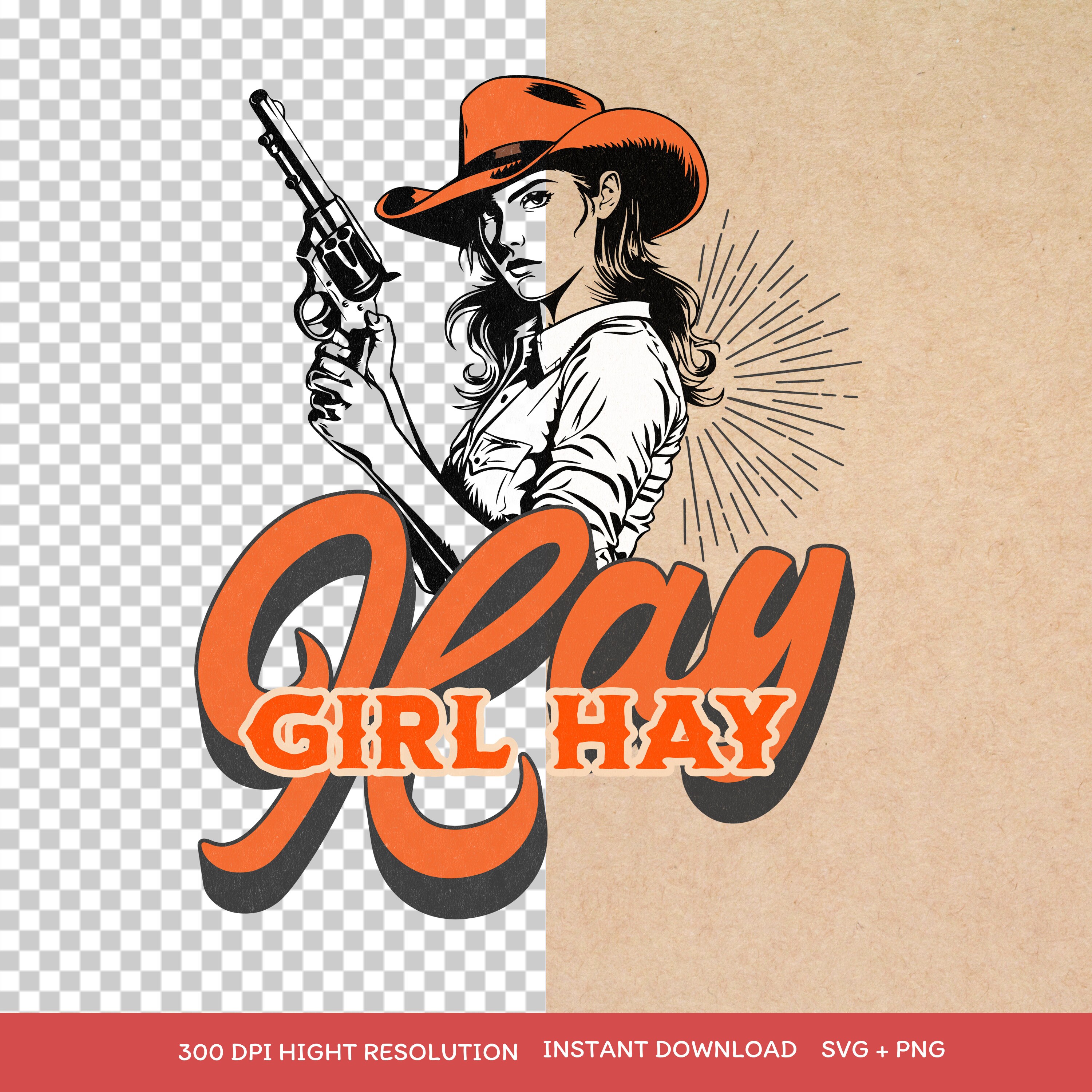 Retro Cowgirl SVG PNG, Western Firearm Design, Cowgirl With Pistol ...