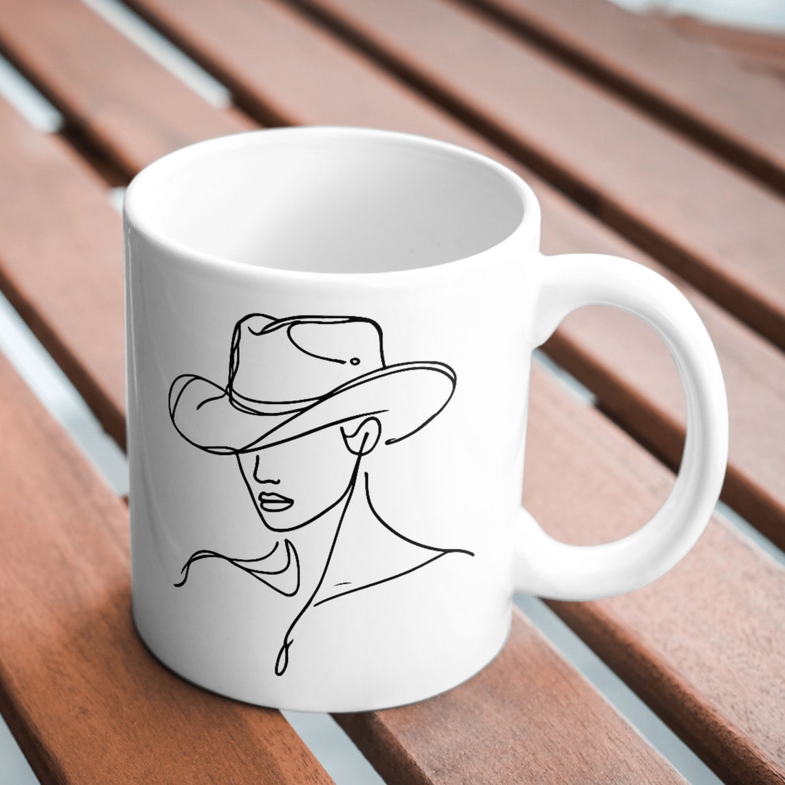 Cowboy Hat Line Art SVG, PNG Digital Download, Minimalist Western Girl ...