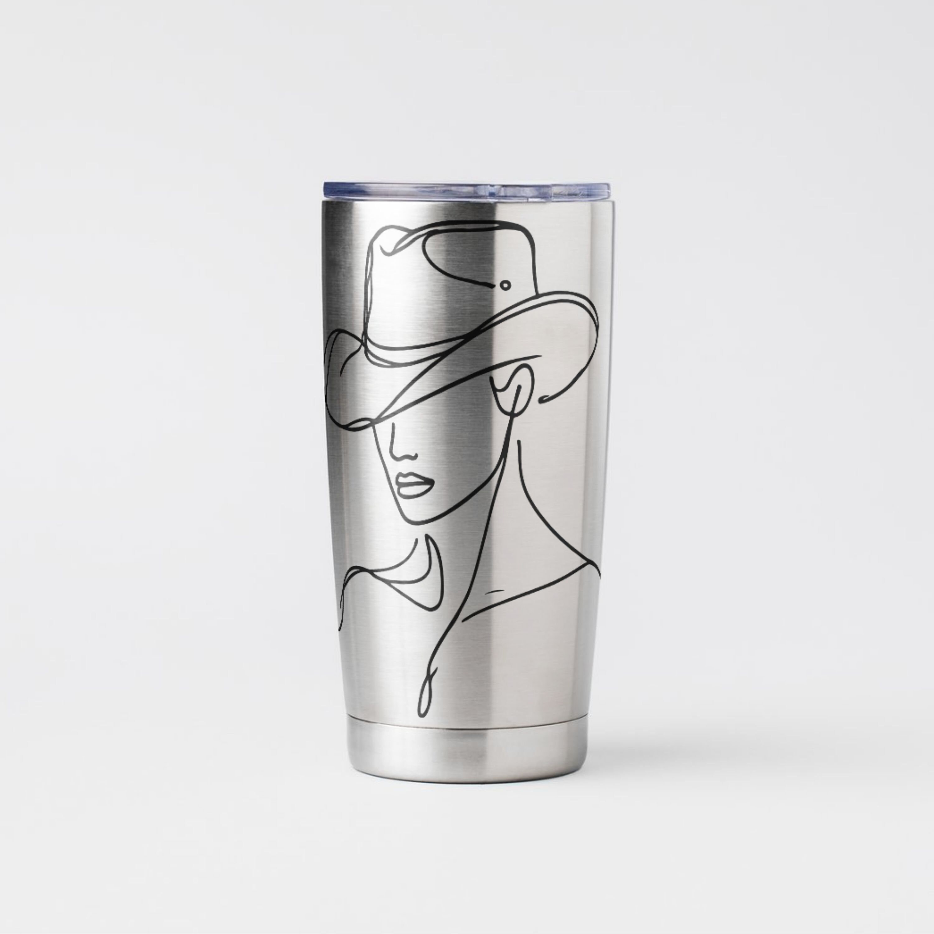 Cowboy Hat Line Art SVG, PNG Digital Download, Minimalist Western Girl ...