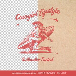 Retro Coastal Cowgirl SVG PNG, Beach Western Design, Vintage Cowgirl ...