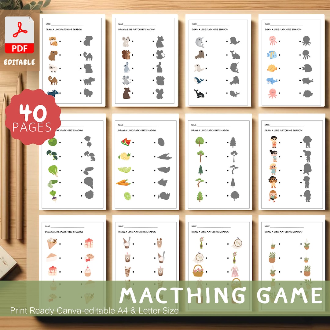 Printable Matching Worksheets for Kids Fun Learning Activities ...
