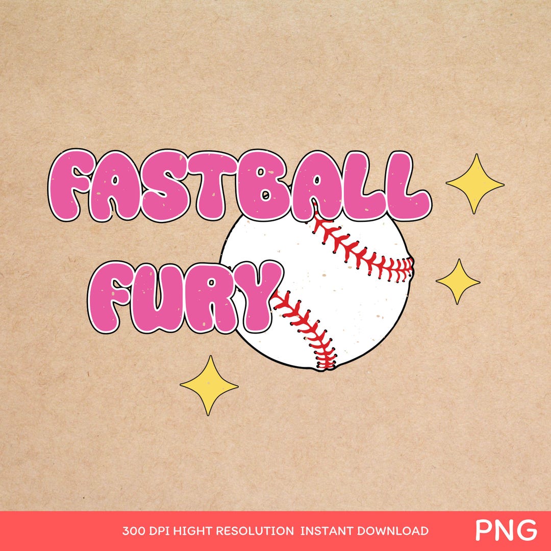 Fastball Fury Baseball PNG Digital Download | Bold Sublimation Design ...