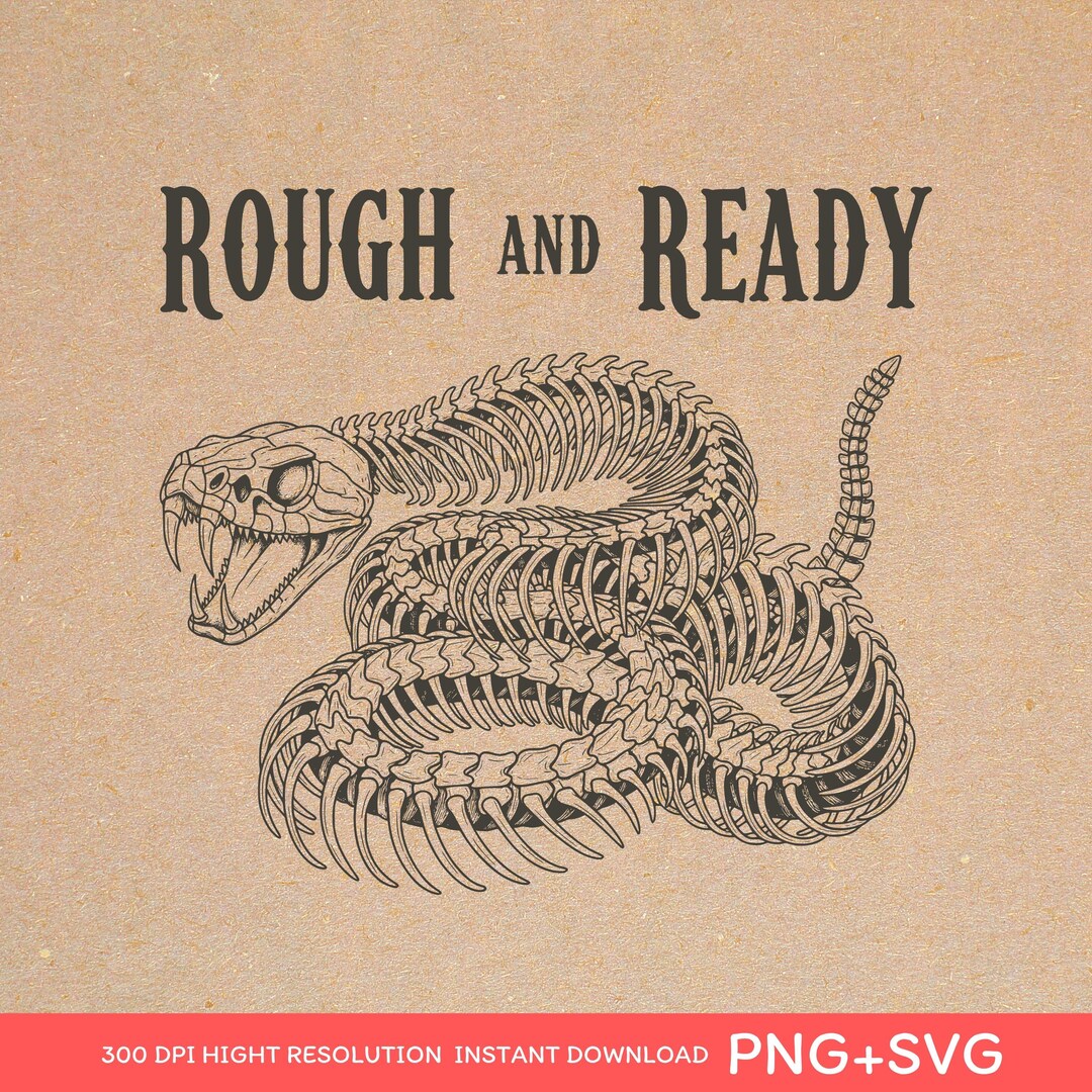 Rough and Ready Snake Skeleton SVG PNG Clipart for Sublimation ...