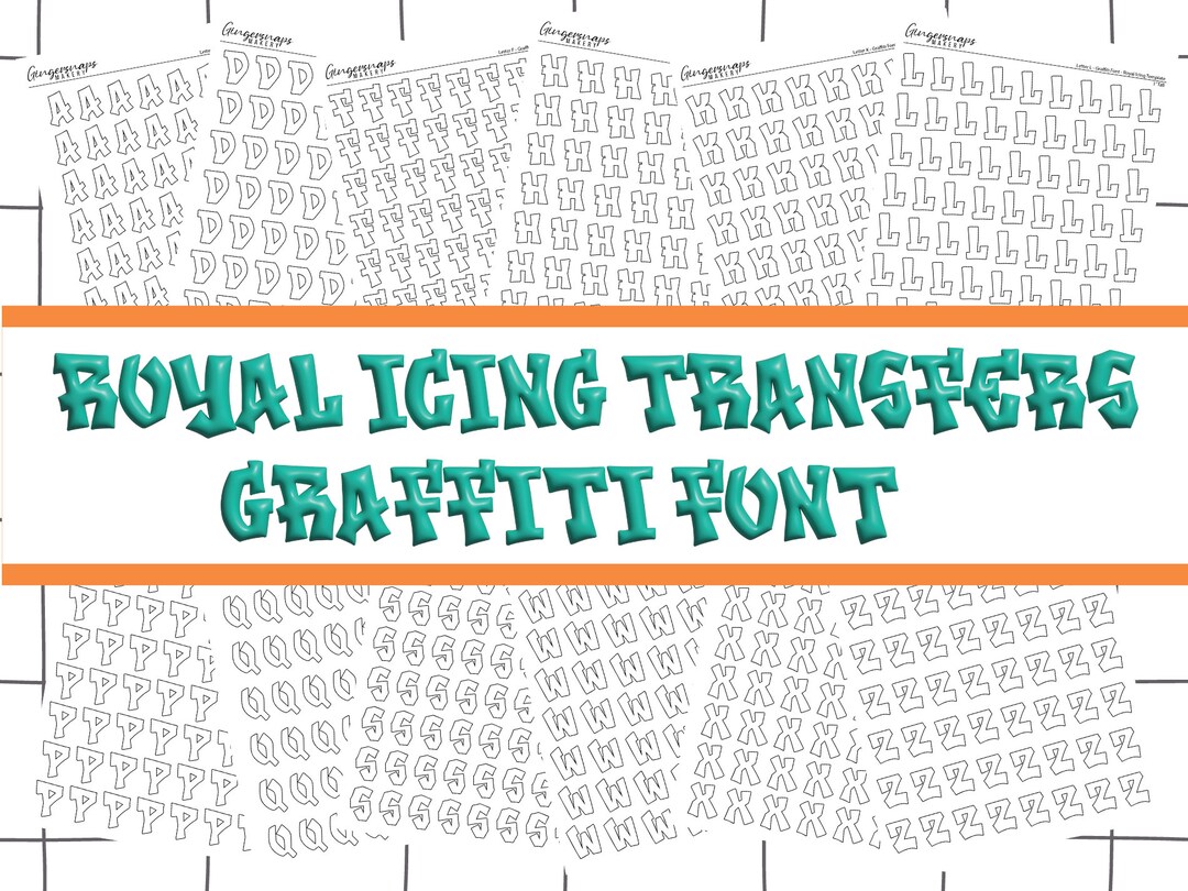 Graffiti Font Royal Icing Transfer Sheets, Cake Decor (digital Download ...