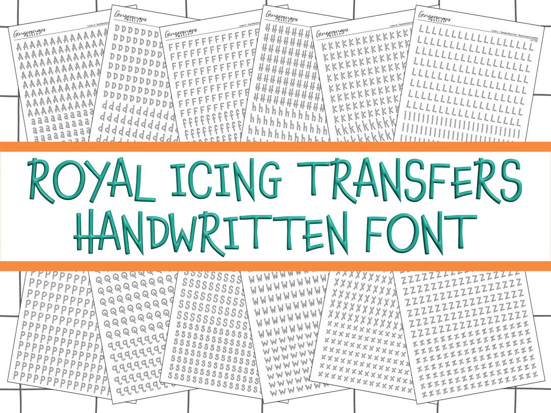 Handwritten Font Royal Icing Transfer Sheets, Cake Decor (digital ...