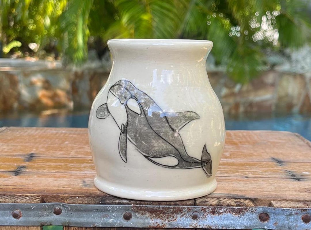 Handcrafted Wheel Thrown Orca Pottery Vase, Flower Vase, Bud Vase ...