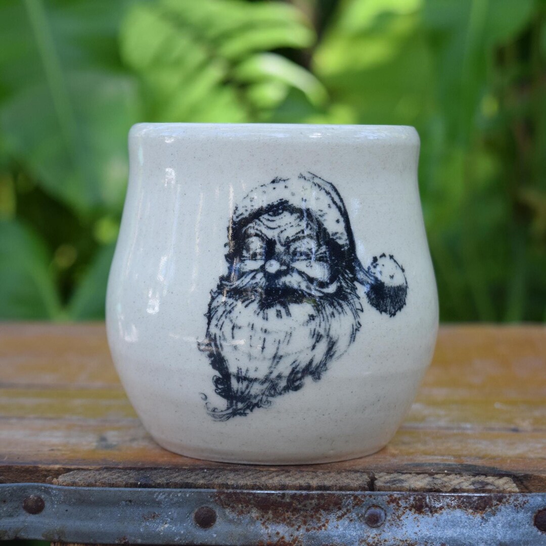 Handcrafted Christmas Santa Claus Pottery Cup, Unique Tumbler for ...