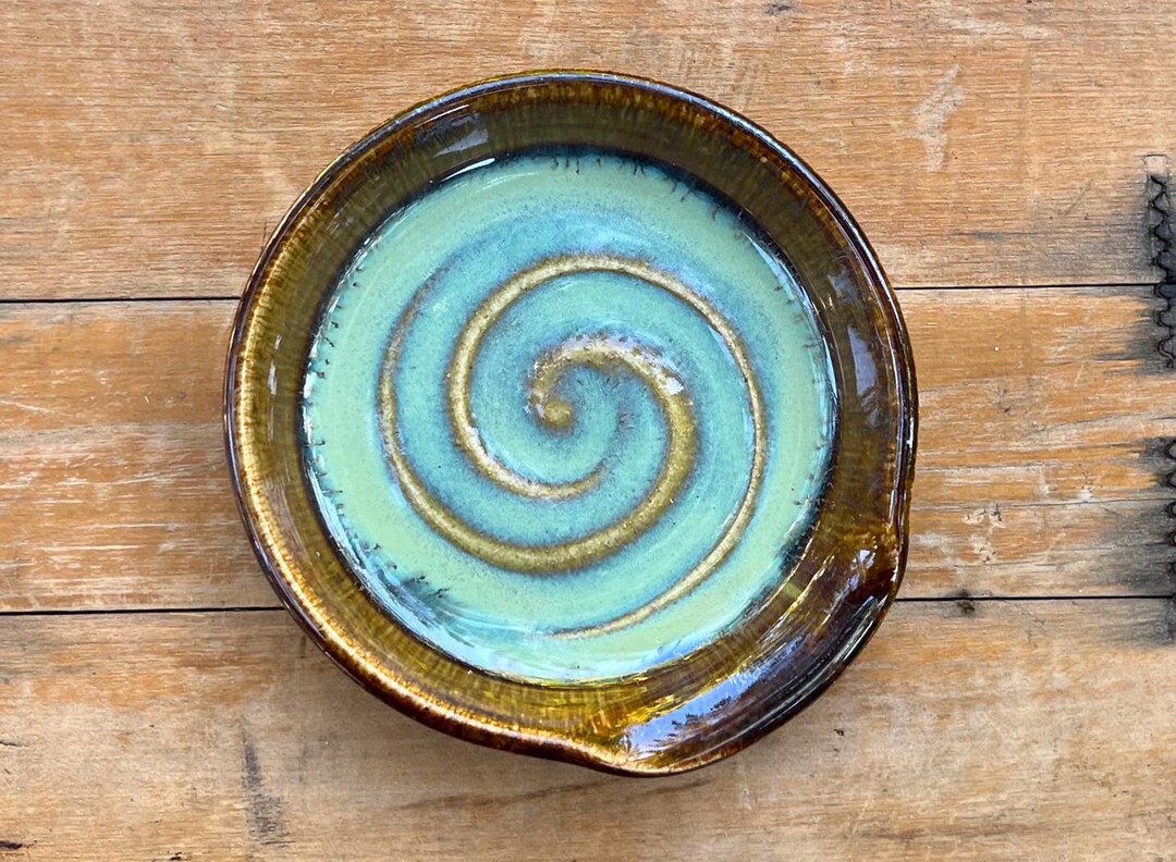 Handcrafted Pottery Spoon Rest, Elegant Ceramic Kitchen Accessory ...