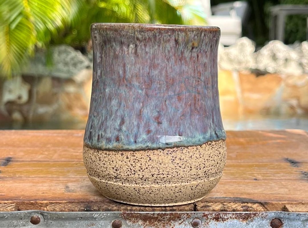 Handcrafted Wheel Thrown Pottery Cup, Tumbler, Stemless Wine Cup ...