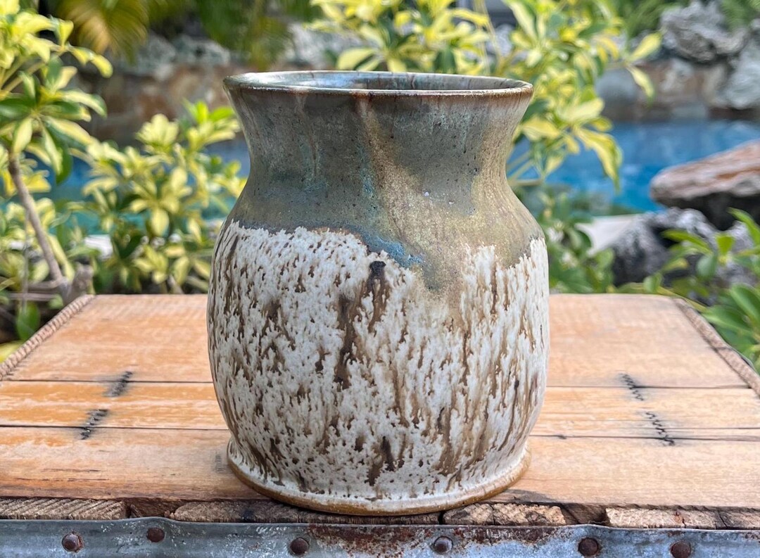 Handcrafted Wheel Thrown Sea Turtle Pottery Vase, Flower Vase ...