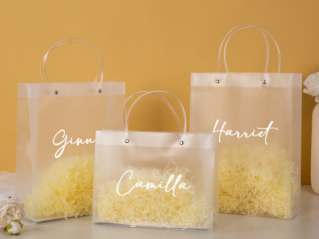 Frosted Transparent Plastic Gift Bags,personalized Custom Gift Bags ...