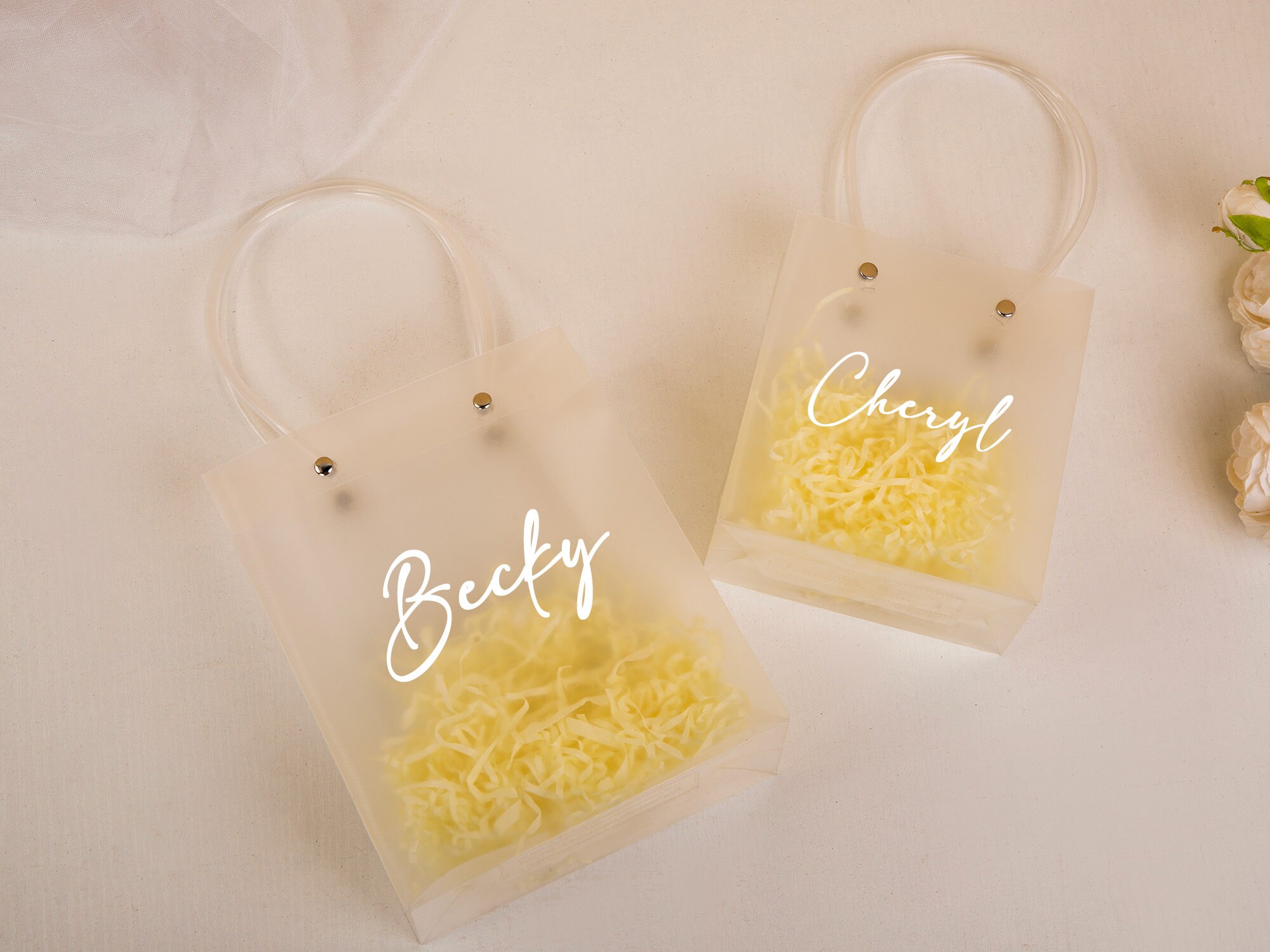 Frosted Transparent Plastic Gift Bags,personalized Custom Gift Bags ...