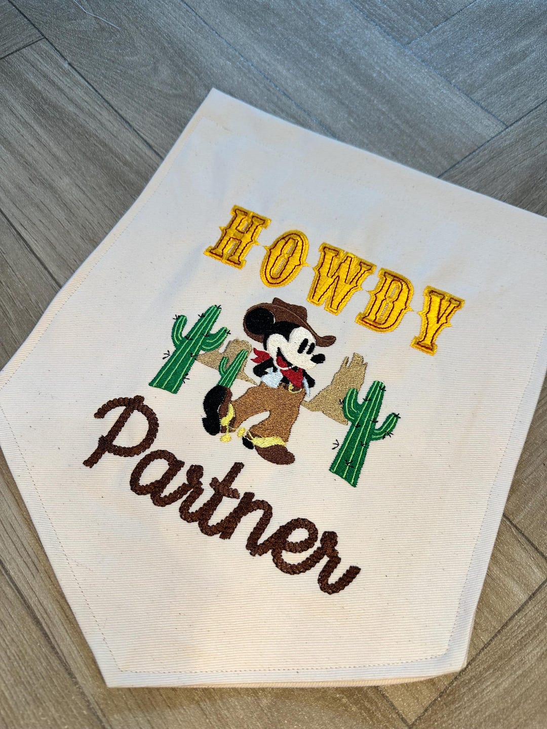 Playroom Howdy Partner Cowboy Mickey Mouse Themed Wall Hanging Banner ...