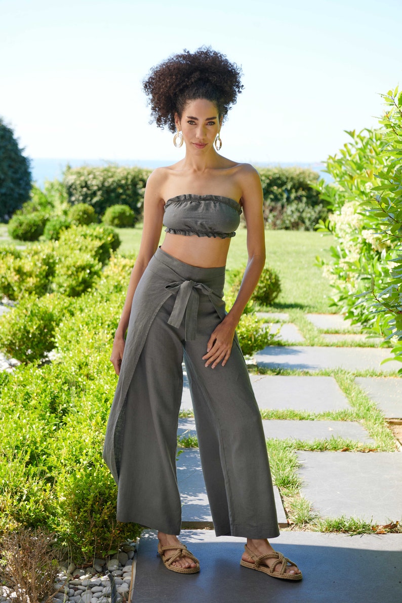 Thai Wrap Pants, %100 Washed Linen Festival Clothing, Hippie Boho Style ...