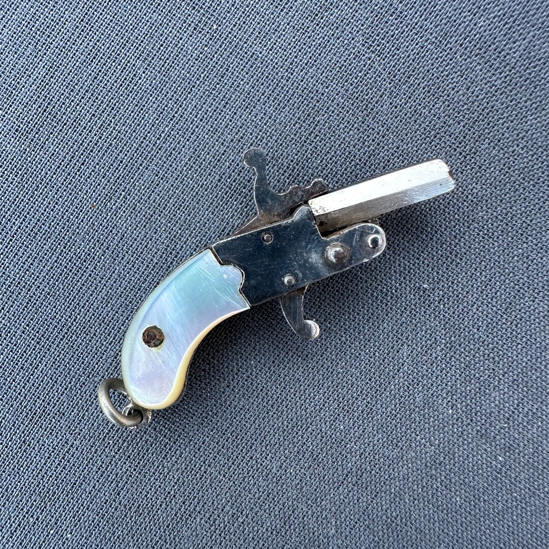 1930s 2mm Pinfire Berloque Miniature Pistol With Mother of Pearl Grips ...