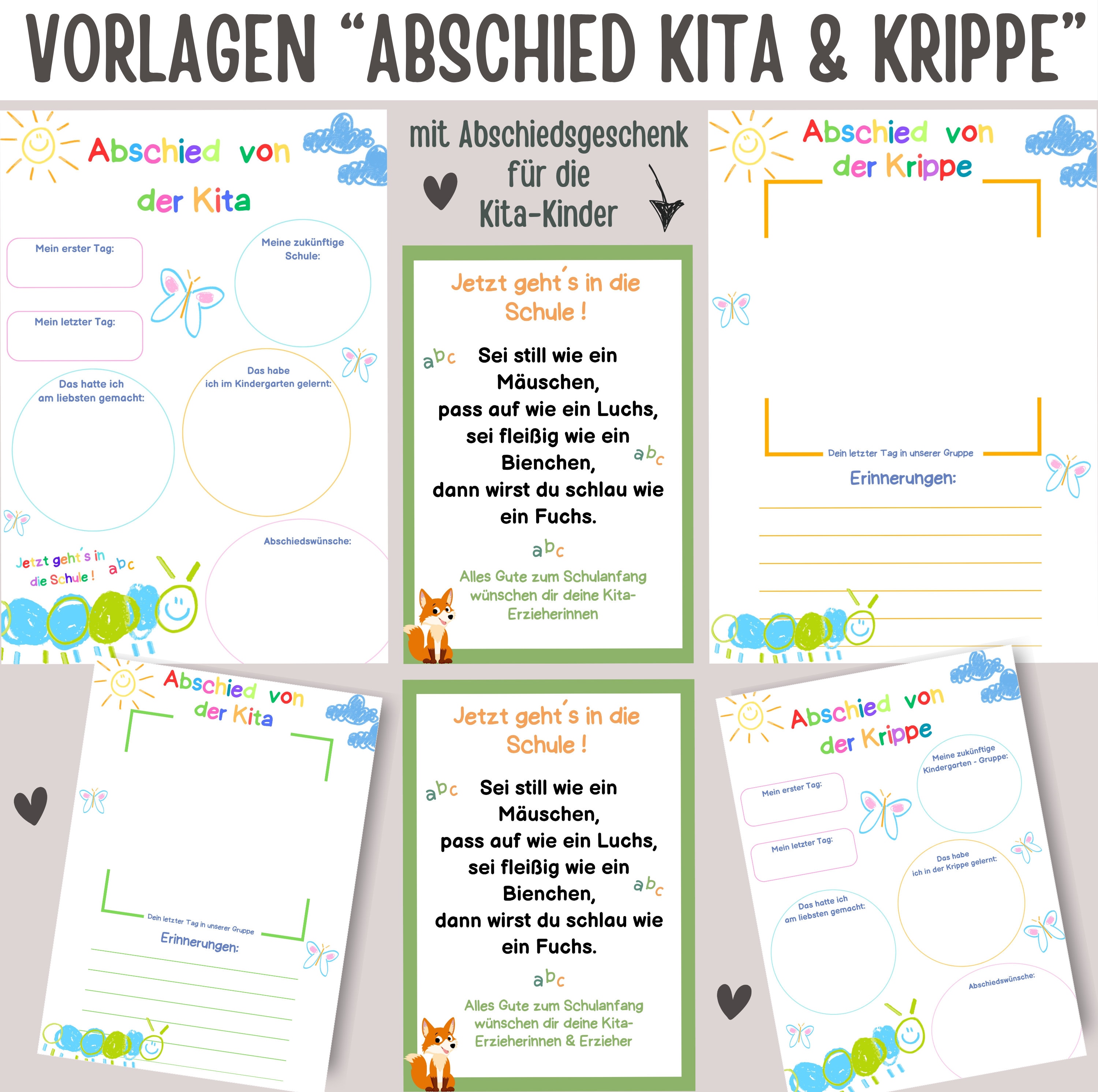 Vorlage Abschied Kita | Portfolio Vorlagen Kindergarten | Vorlage ...