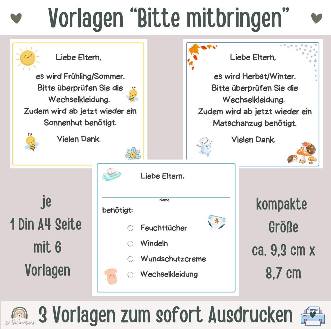 10 Aushänge Kindergarten | Aushang Kita | Portfolio Vorlage Kindergarten | Vorlage für ...