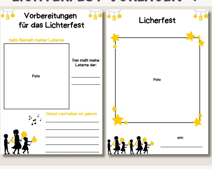 45 bunte Portfolio Vorlagen zum Thema St. Martin / Lichterfest / Laternenfest für Krippe, Kita ...