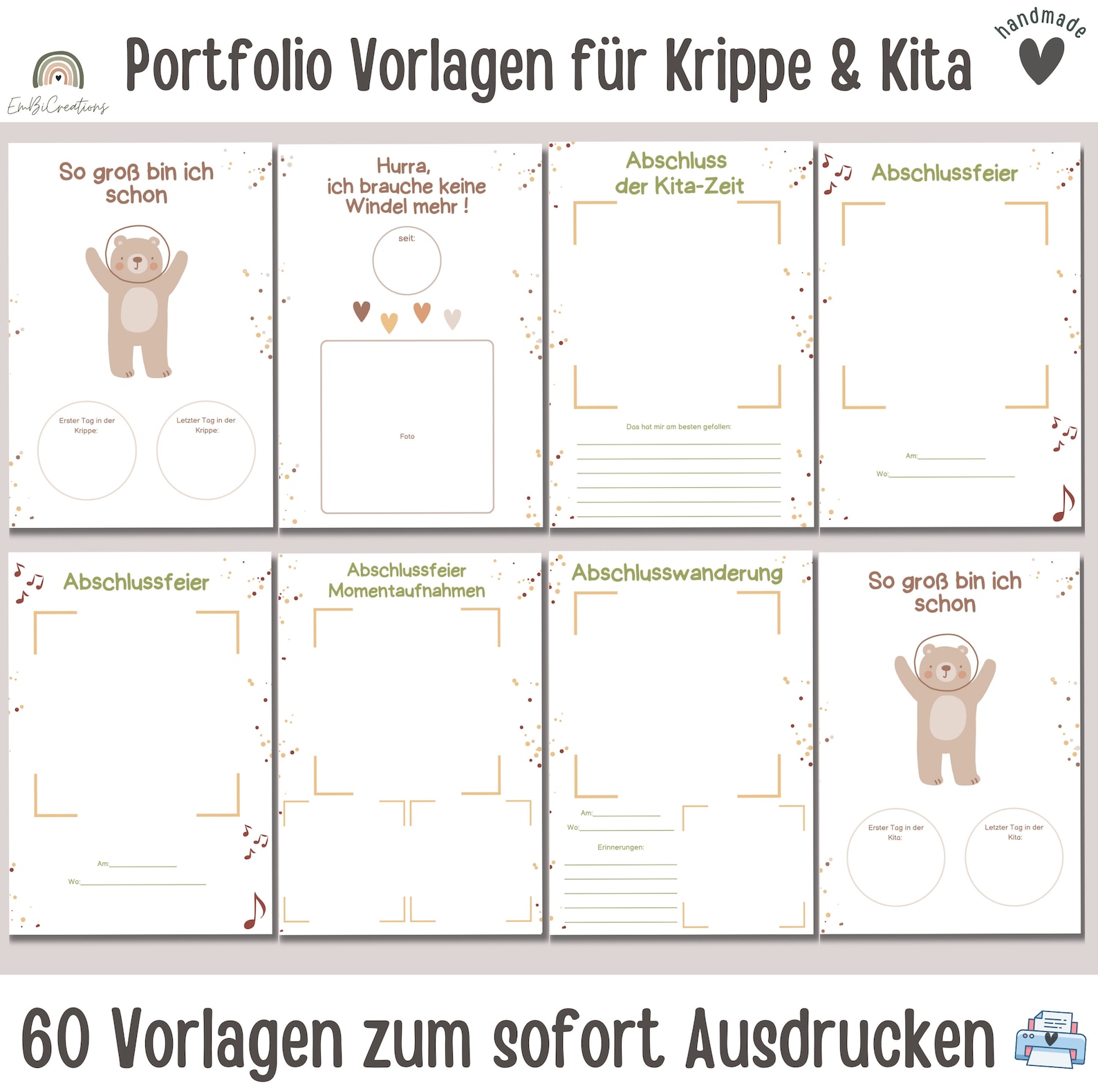 60 Portfolio Templates for Kindergarten | Portfolio Templates for ...