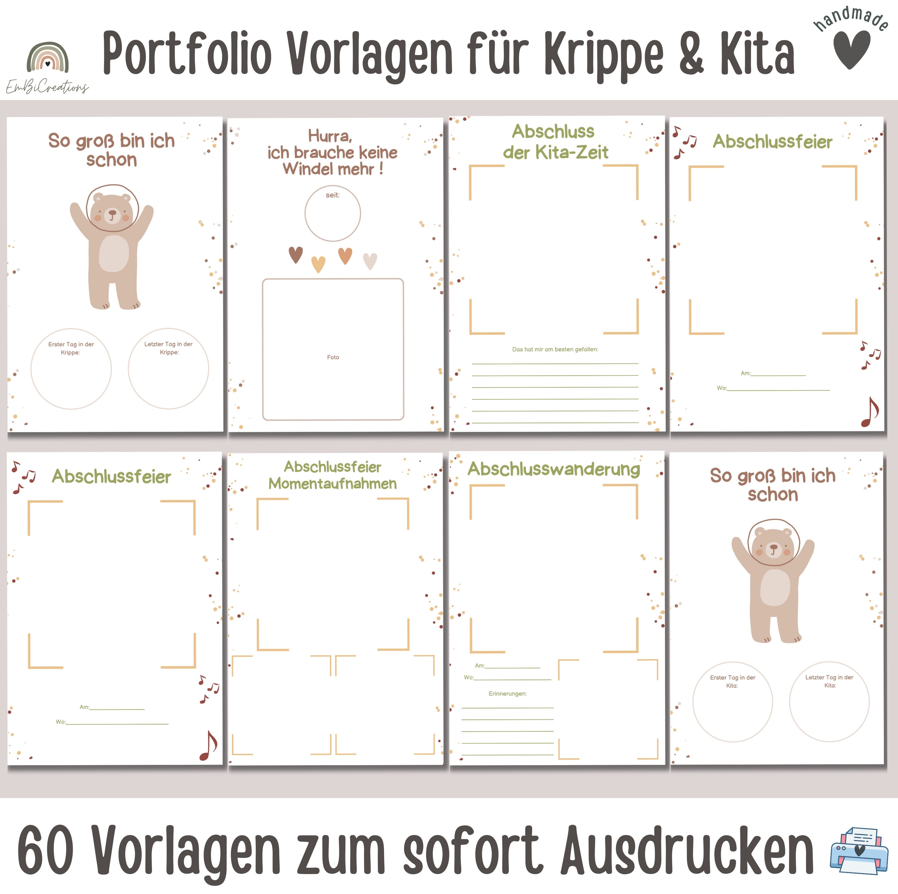 60 Portfolio Templates for Kindergarten | Portfolio Templates for ...
