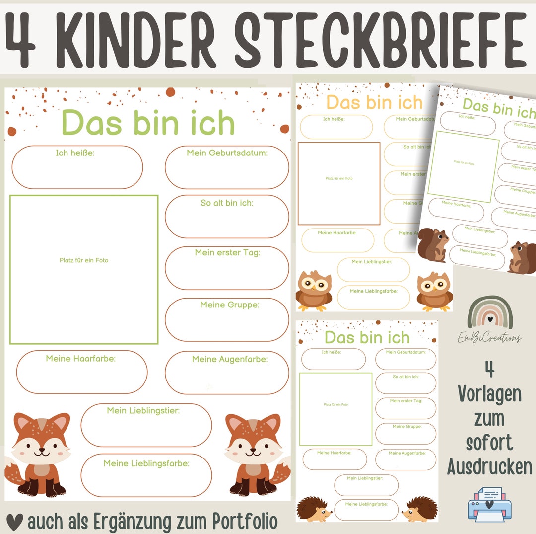 Child Profile Template Daycare Portfolio Nursery Profile Kindergarten ...