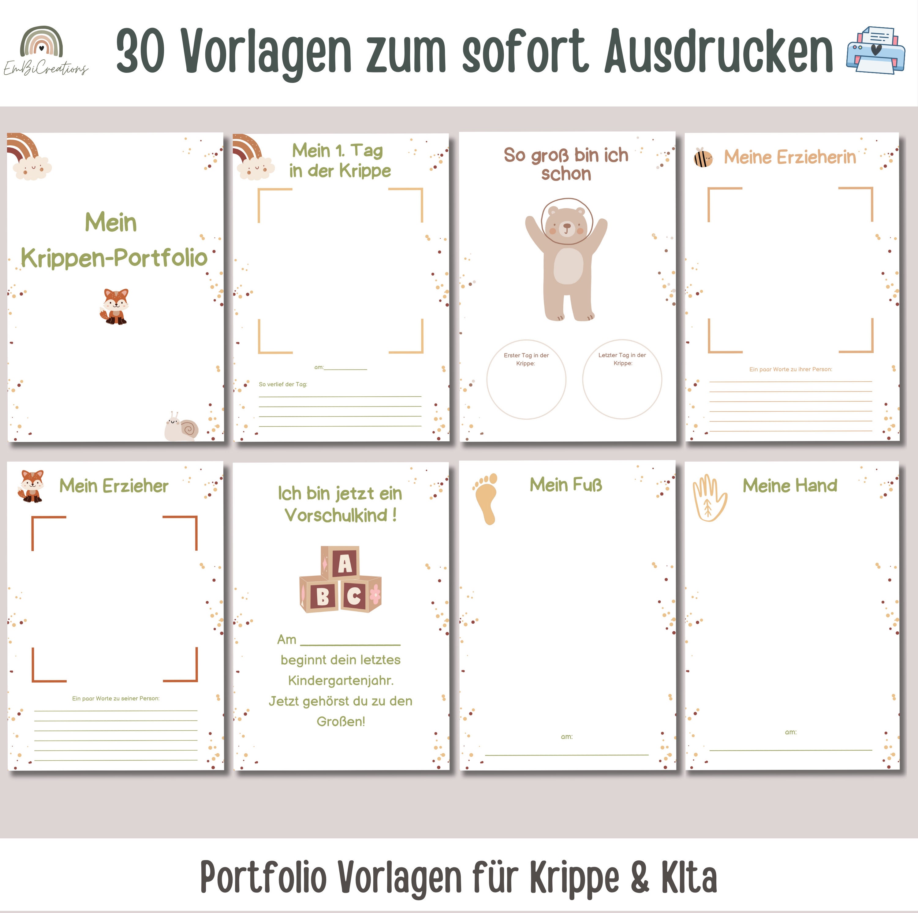 44 Portfolio Template Kindergarten | Portfolio Crèche | Portfolio ...
