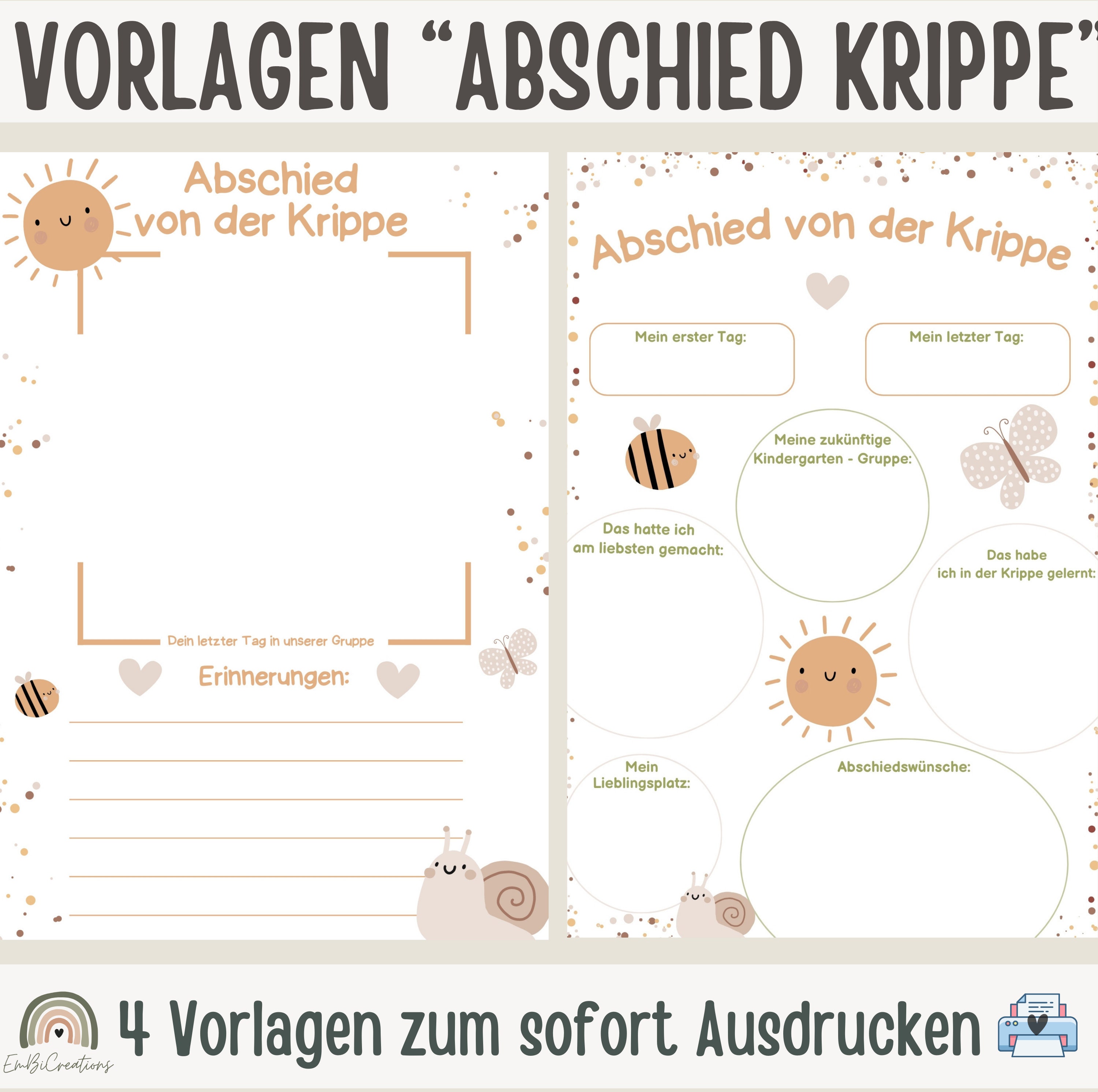 Abschied Krippe Vorlage | Portfolio Vorlagen Kita | Portfolio Vorlagen ...
