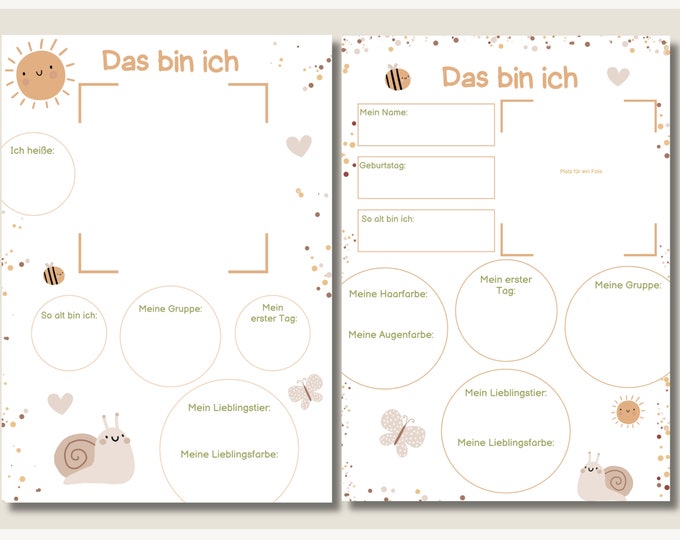 2 Steckbriefe für Erzieher | Steckbrief Kita | Vorlage Erzieherinnen ...