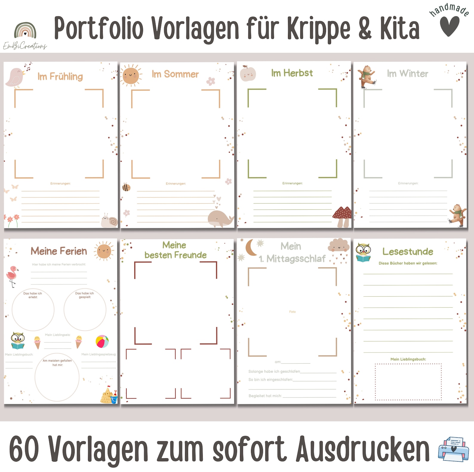 60 Portfolio Templates for Kindergarten | Portfolio Templates for ...