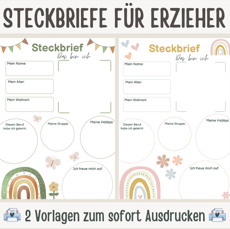 10 Aushänge Kindergarten | Aushang Kita | Portfolio Vorlage Kindergarten | Vorlage für ...
