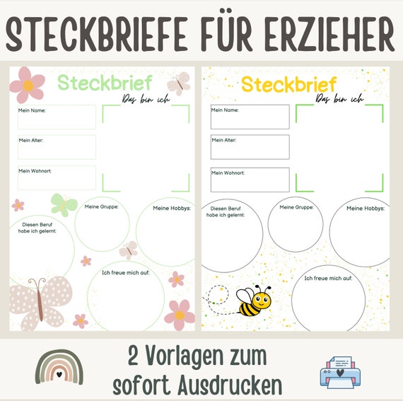 Steckbriefvorlage Steckbrief Muster Kostenlose Vorlagen Grundschule
