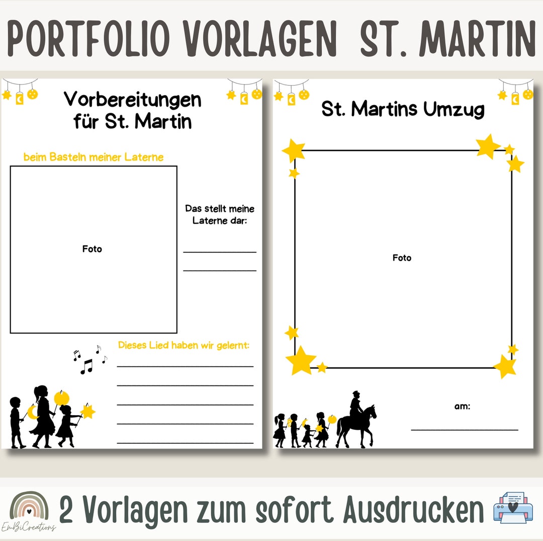 St. Martin Vorlage Kita | Portfolio Vorlage Kindergarten | Vorlage ...