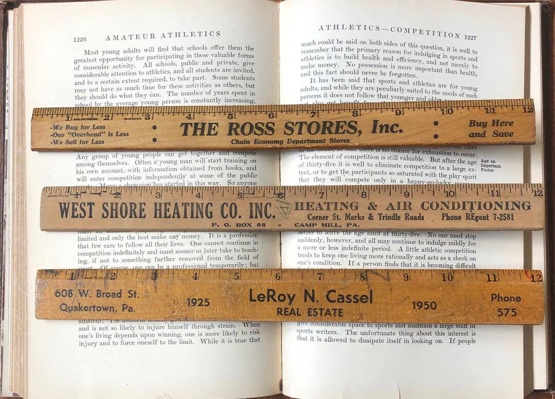 Your Choice! Vintage 1950s Promotional, Advertising Wooden Rulers ...