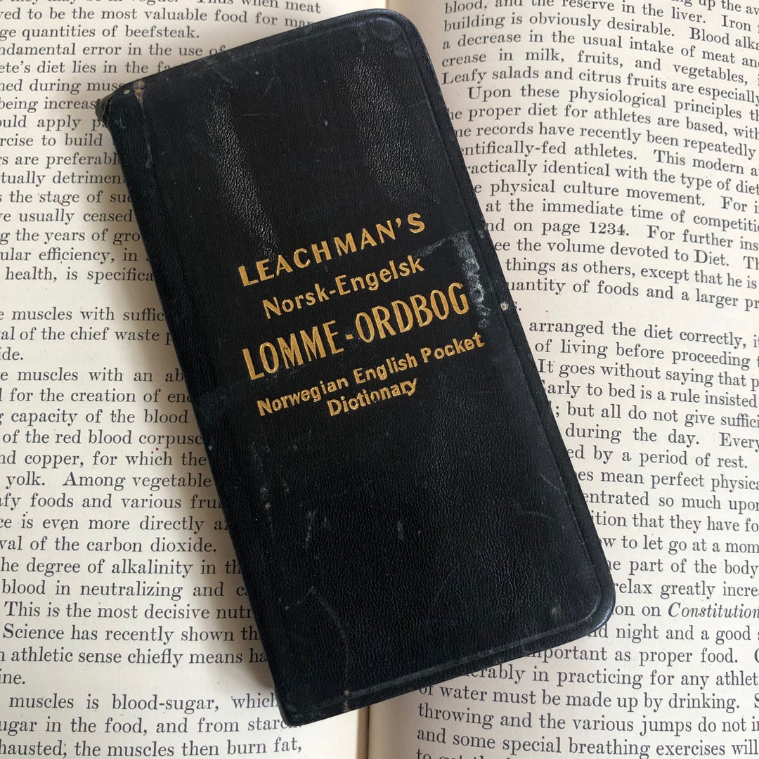 Vintage 1800s Leachman's Norsk-engelsk, Lomme-ordbog, Norwegian English ...