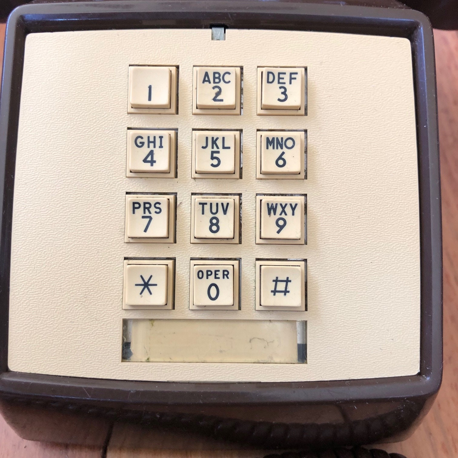 Vintage Brown & Beige Touch Tone/push Button Phone, Comdial Telephone ...