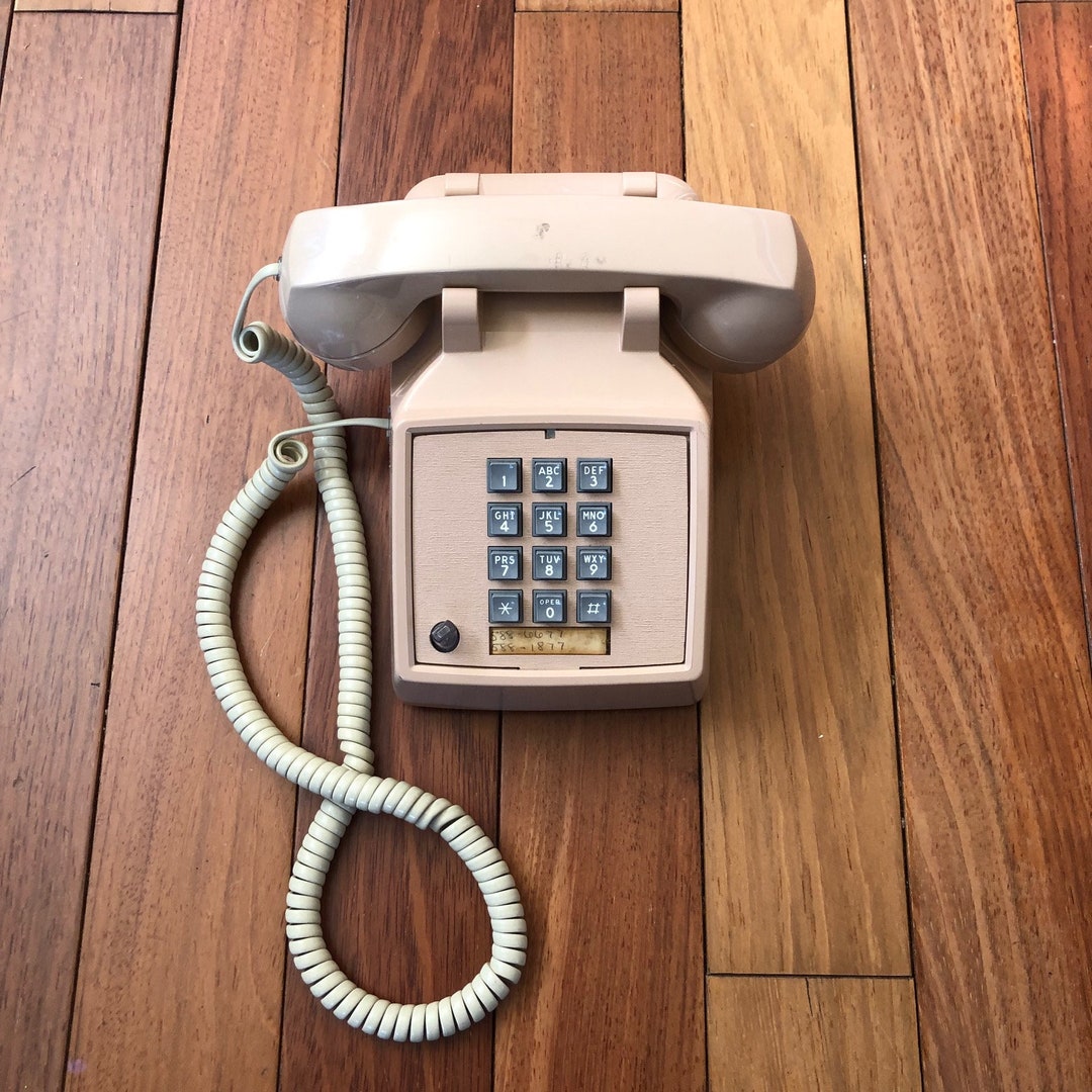 Vintage Peach/beige Two Line, Touch Tone/push Button Phone, ITT ...