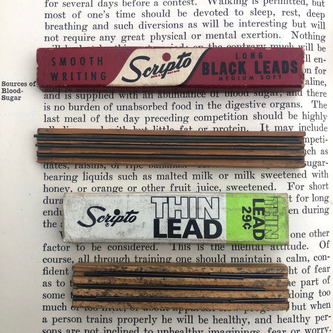 Vintage Scripto Mechanical Pencil Long Black Leads & Thin Leads - Etsy