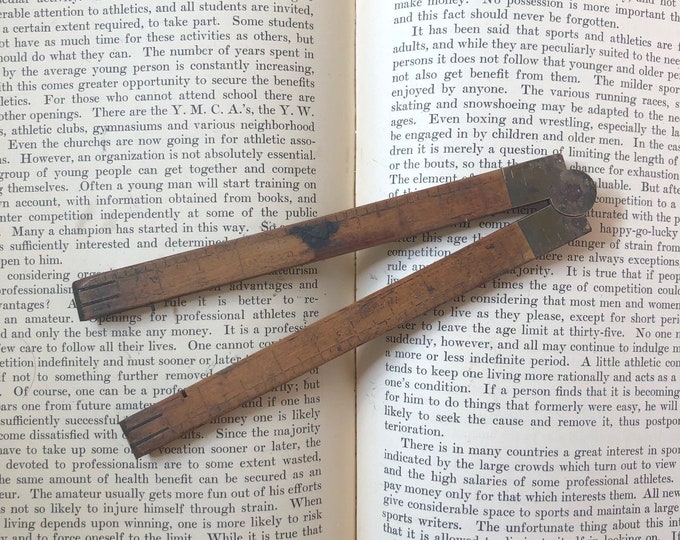 Antique Boxwood & Brass Folding Ruler - Etsy