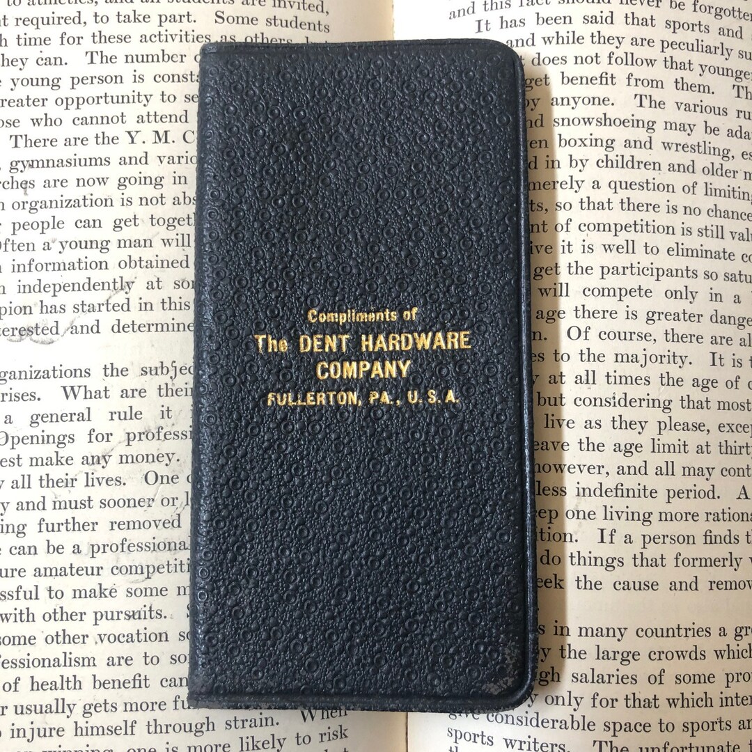 Antique 1940s UNUSED Pocket Diary or Journal, the Dent Hardware Co ...
