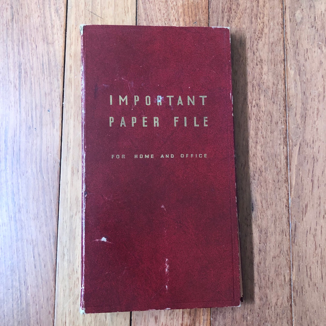 Vintage 'important Paper File' Looseleaf Binder, for Home & Office - Etsy
