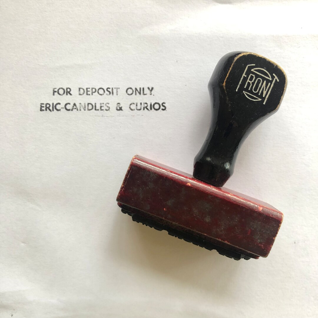 Vintage 'for Deposit Only' Wooden Handle Rubber Stamp, Bank Stamp - Etsy