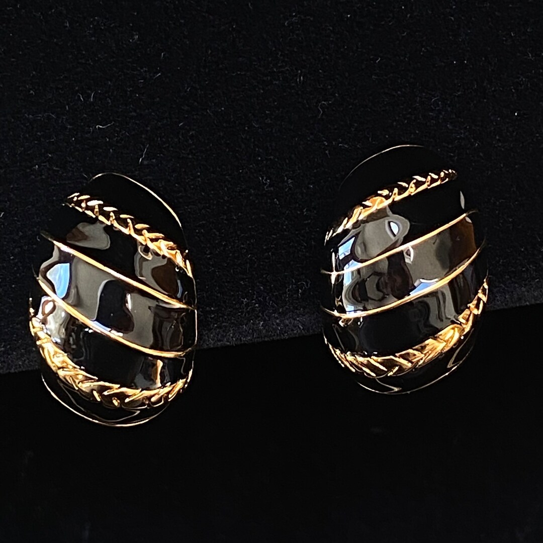 Vintage QVC Joan Rivers Classics Collection Royal Enamel Earrings - Etsy