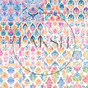Indian Tile Pattern Collection, Ethnic Digital Papers (300 DPI) - Etsy